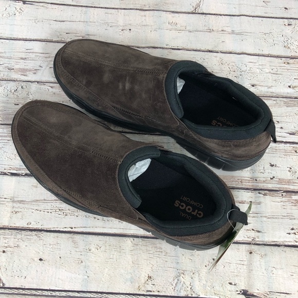 CROCS | Shoes | Crocs Mens Swiftwater Suede Moc Espresso | Poshmark
